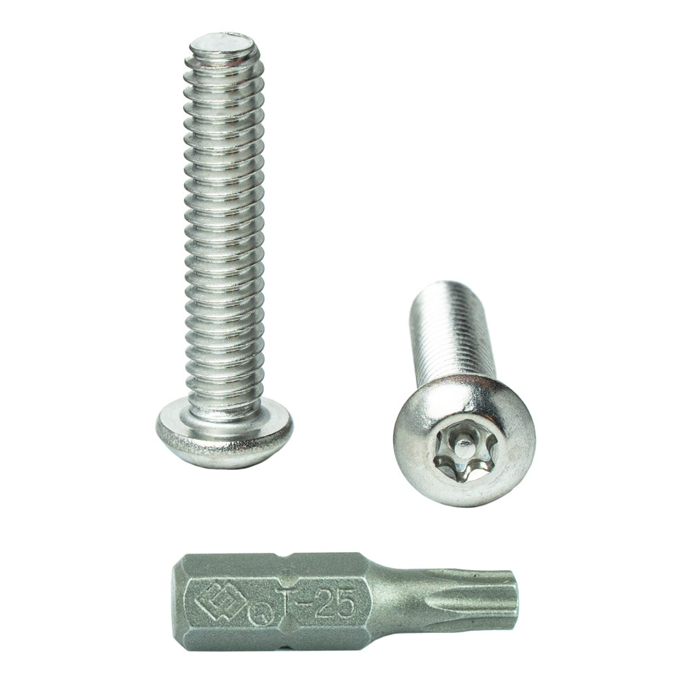 10-24 x 1-1/4" Button Head Torx Security Machine Screw Bolt, Includes ...