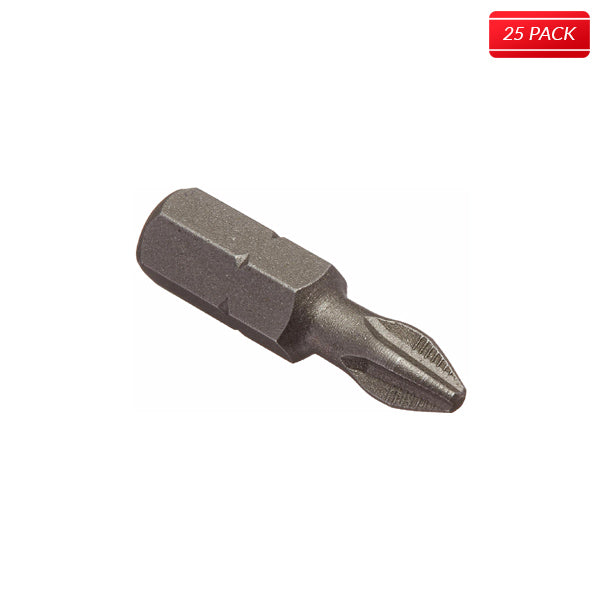 #1 Phillips 1 in. Steel Insert Power Driver Bit (25-Pack) – Bridge ...