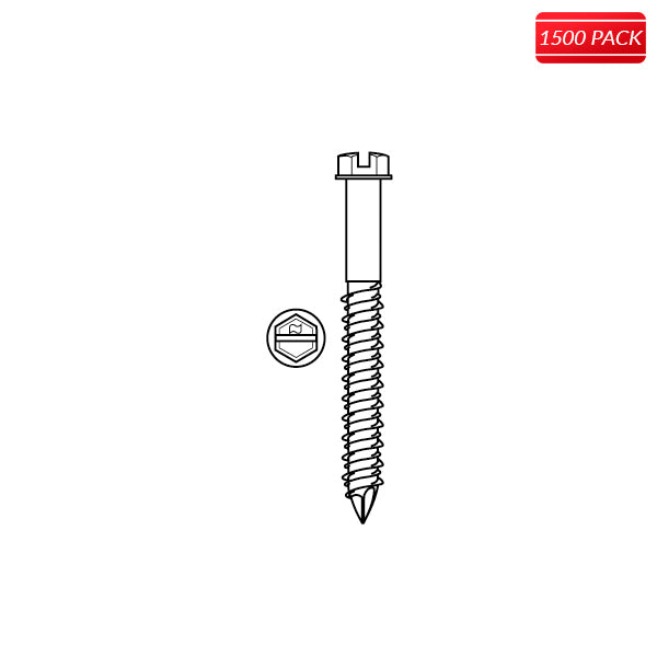 ELCO UltraCon Concrete Screws: 5/16 x 1-3/4, TrimFit Hex Head, Silver ...
